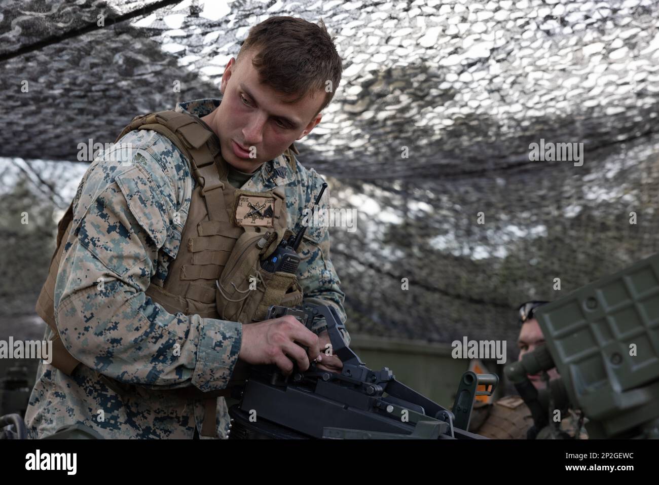 U.S. Marine Corps Sgt. Austin Purvis, a section chief with 2d Battalion ...