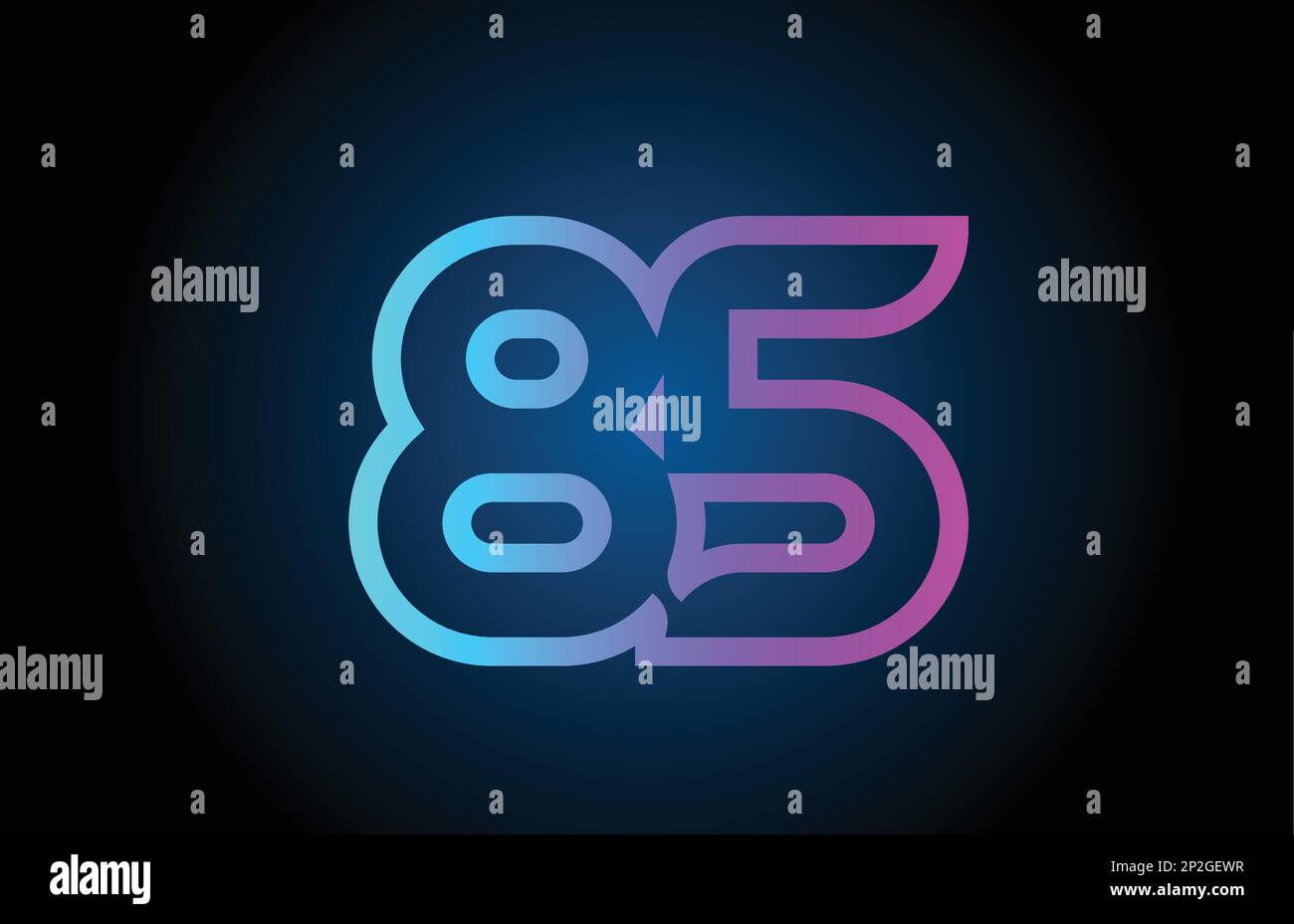 pink line 85 number logo icon design. Creative template for company and ...