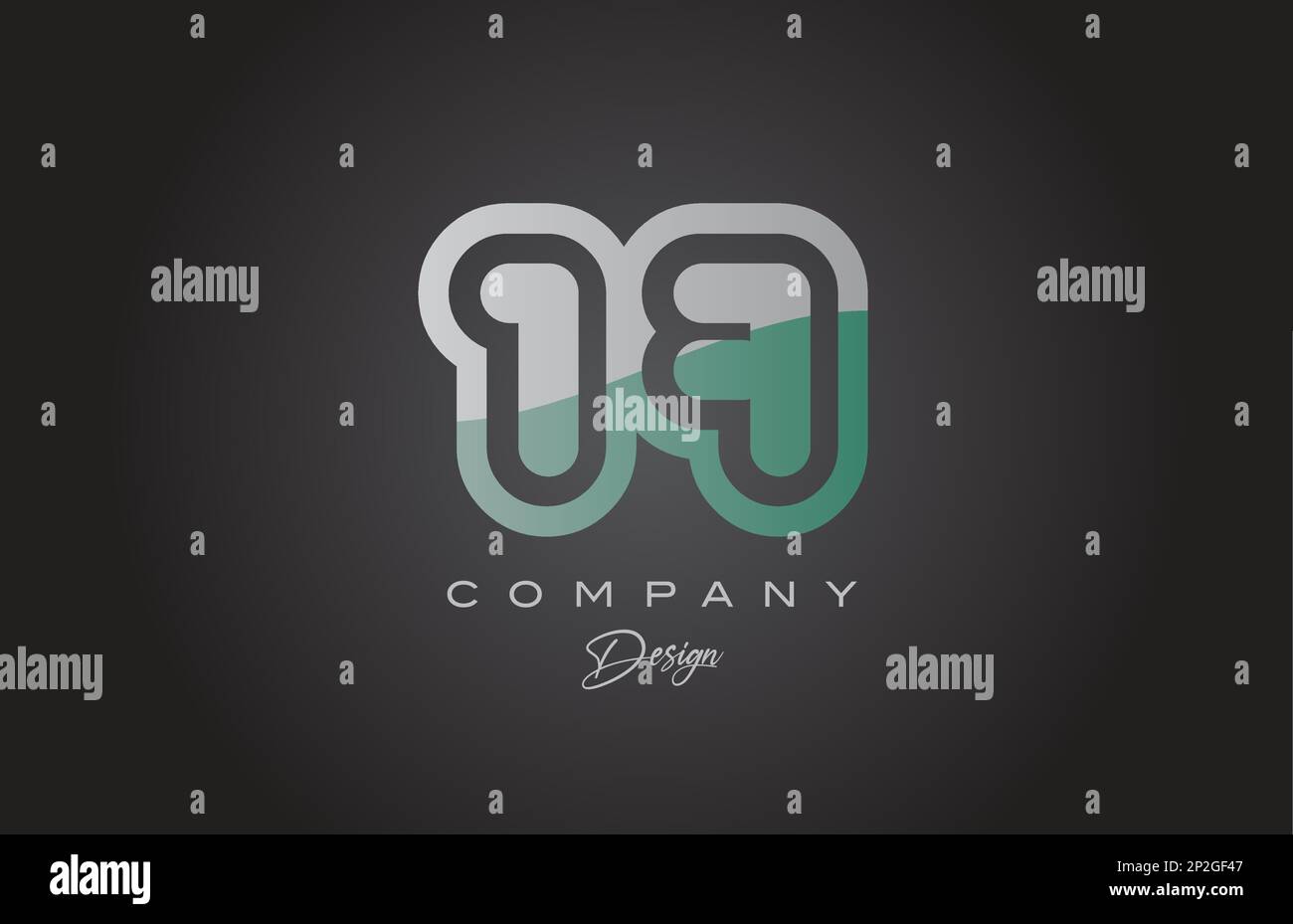 17 green grey number logo icon design. Creative template for business ...