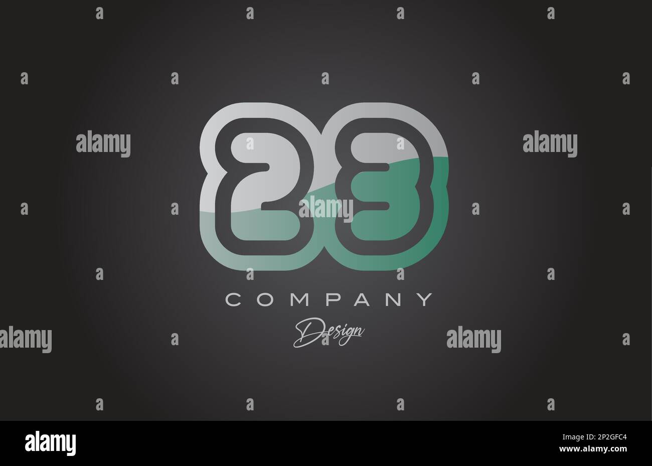 23 green grey number logo icon design. Creative template for business ...