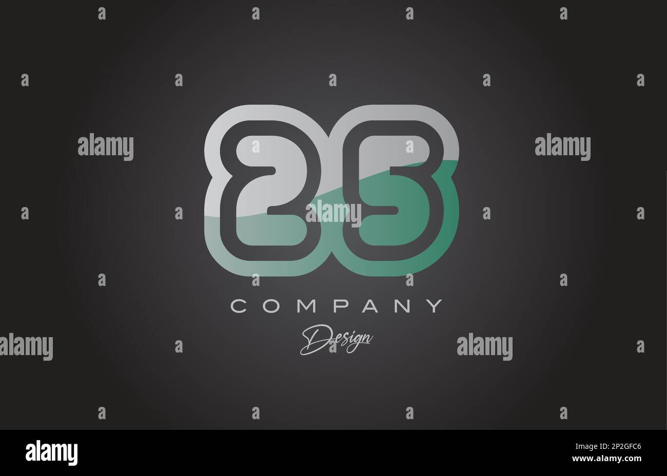 25 green grey number logo icon design. Creative template for business ...