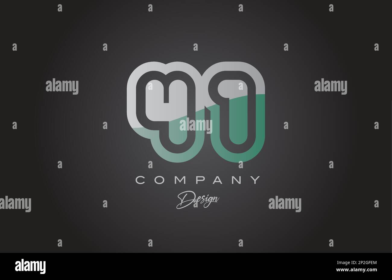 41 green grey number logo icon design. Creative template for business and company Stock Vector ...