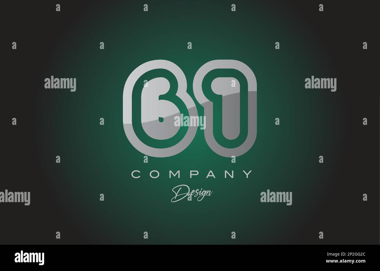 61 green grey number logo icon design. Creative template for business ...