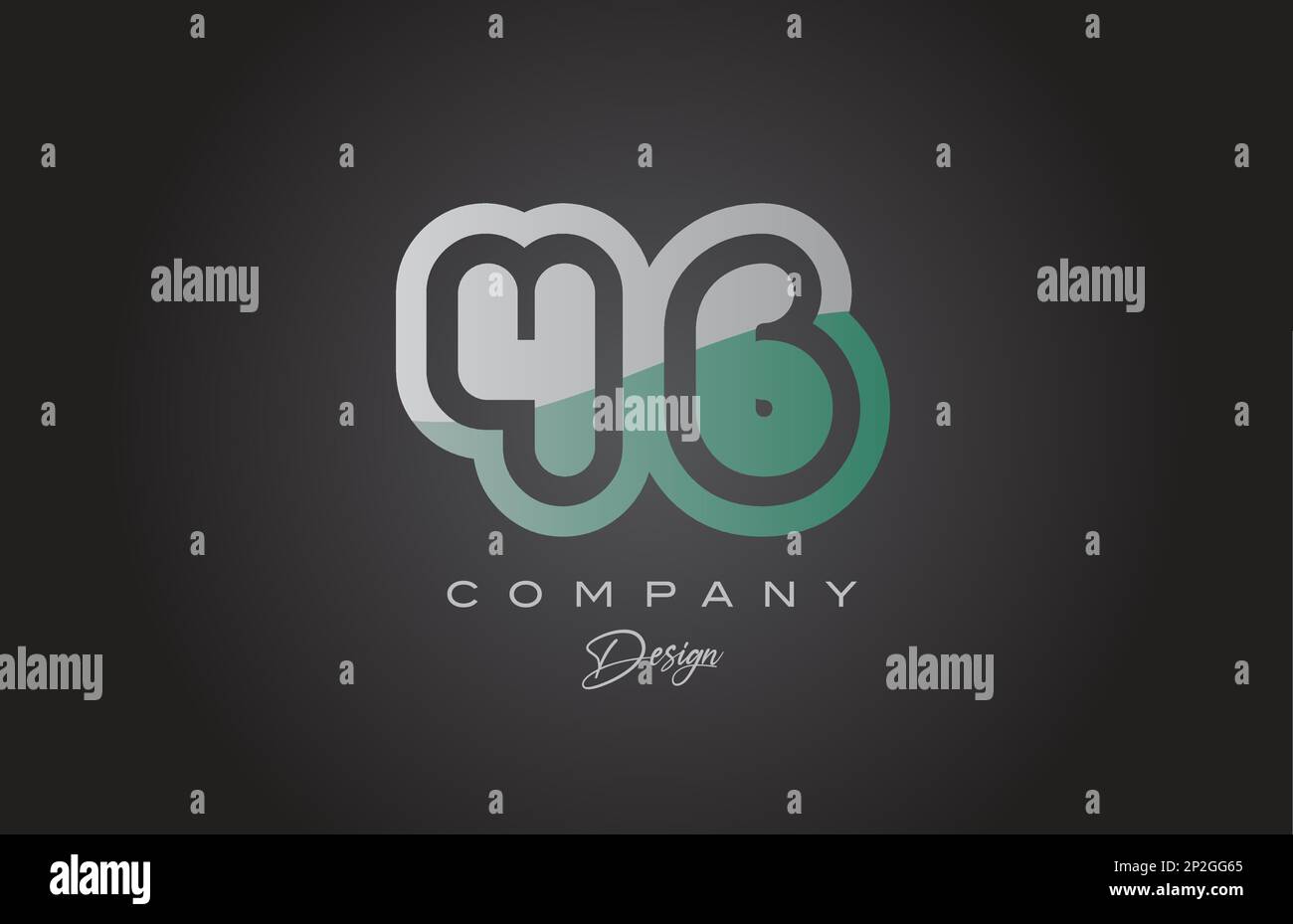 46 green grey number logo icon design. Creative template for business ...