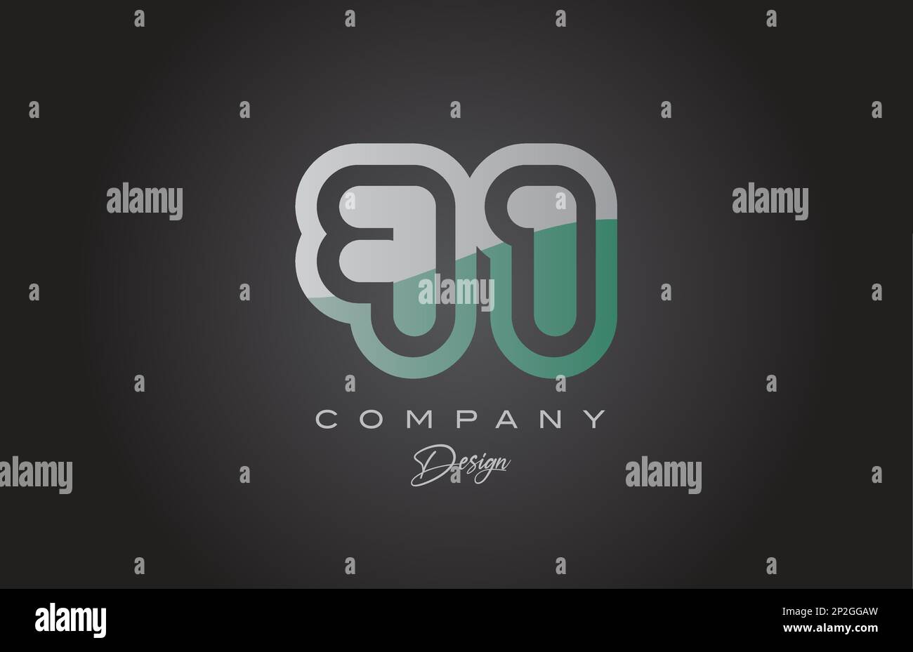 71 green grey number logo icon design. Creative template for business ...