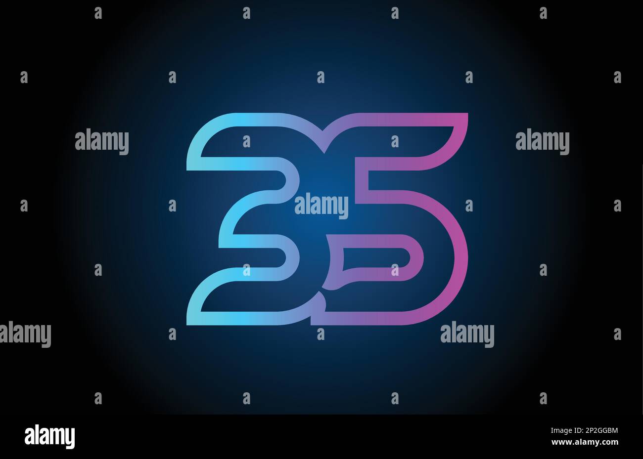 pink line 35 number logo icon design. Creative template for company and ...