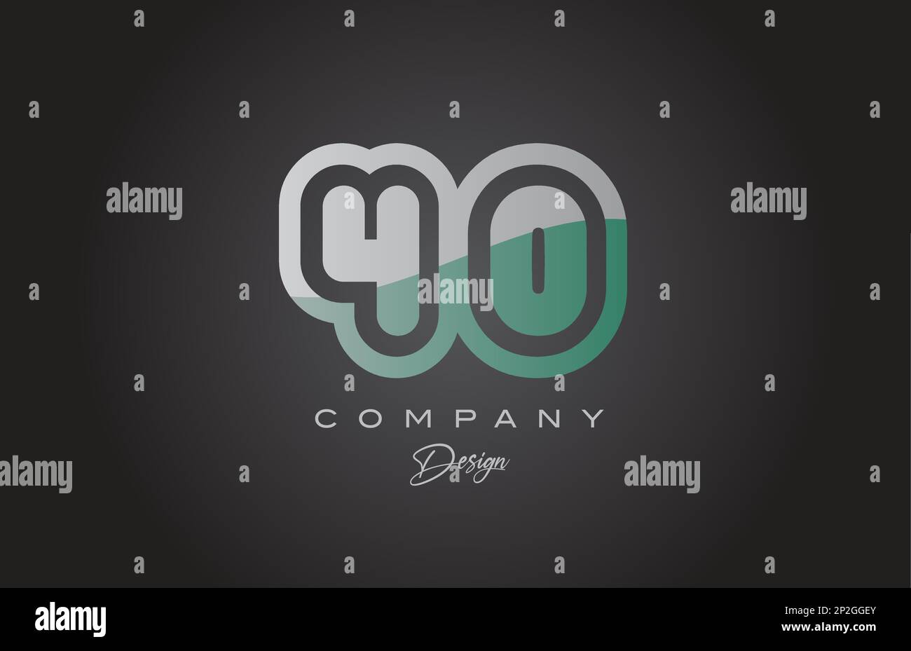 40 green grey number logo icon design. Creative template for business ...