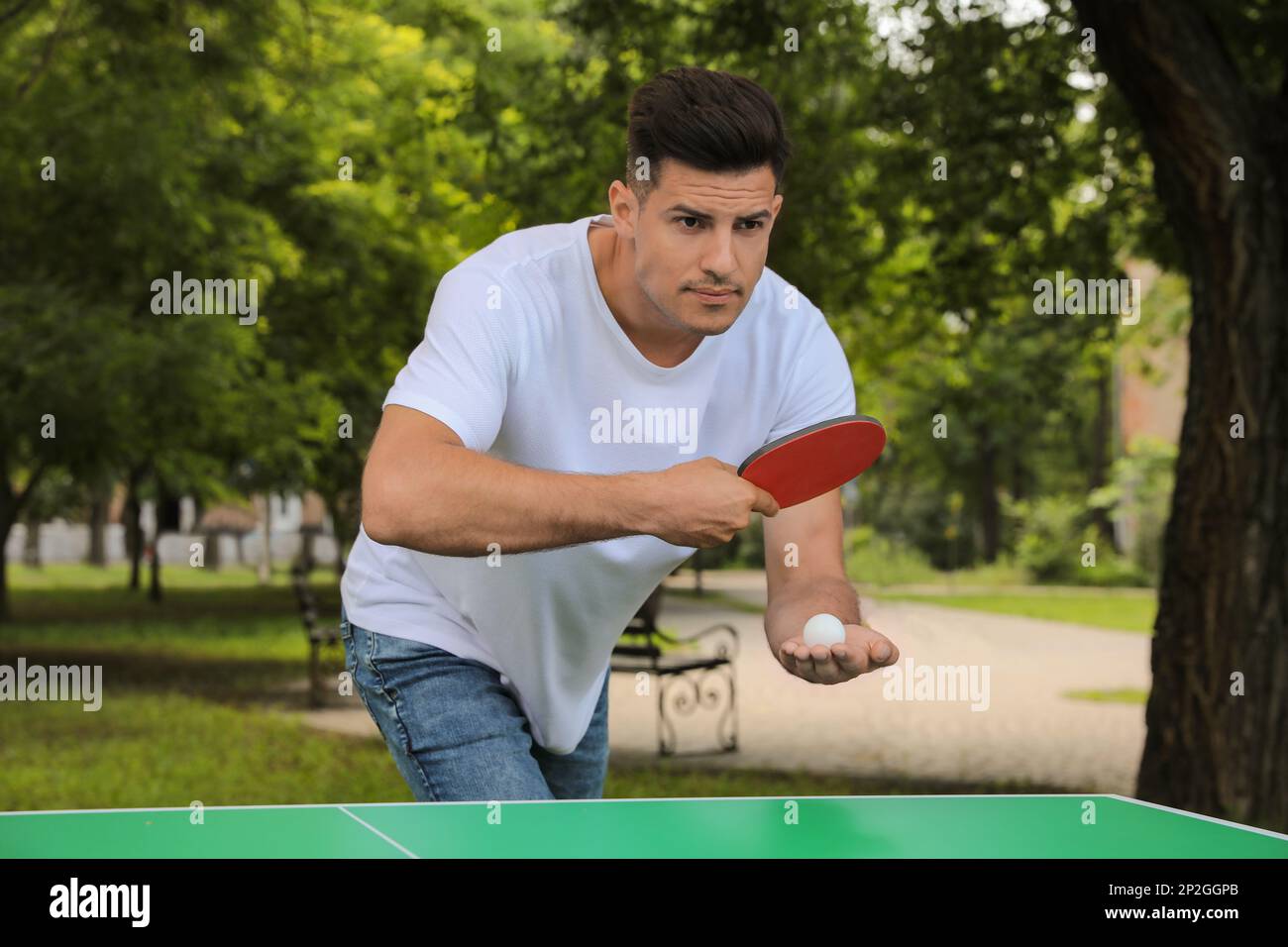 Athlete man playing table hi-res stock photography and images - Alamy