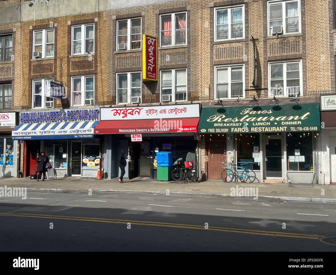 Strip of stores along Church Avenue in the multiethnic Kensington ...