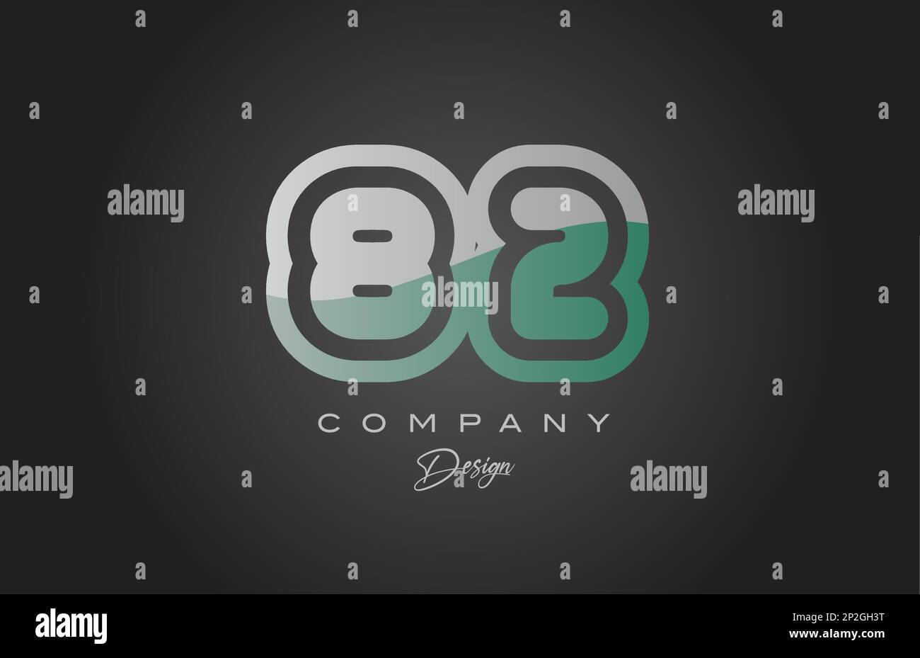 82 green grey number logo icon design. Creative template for business ...