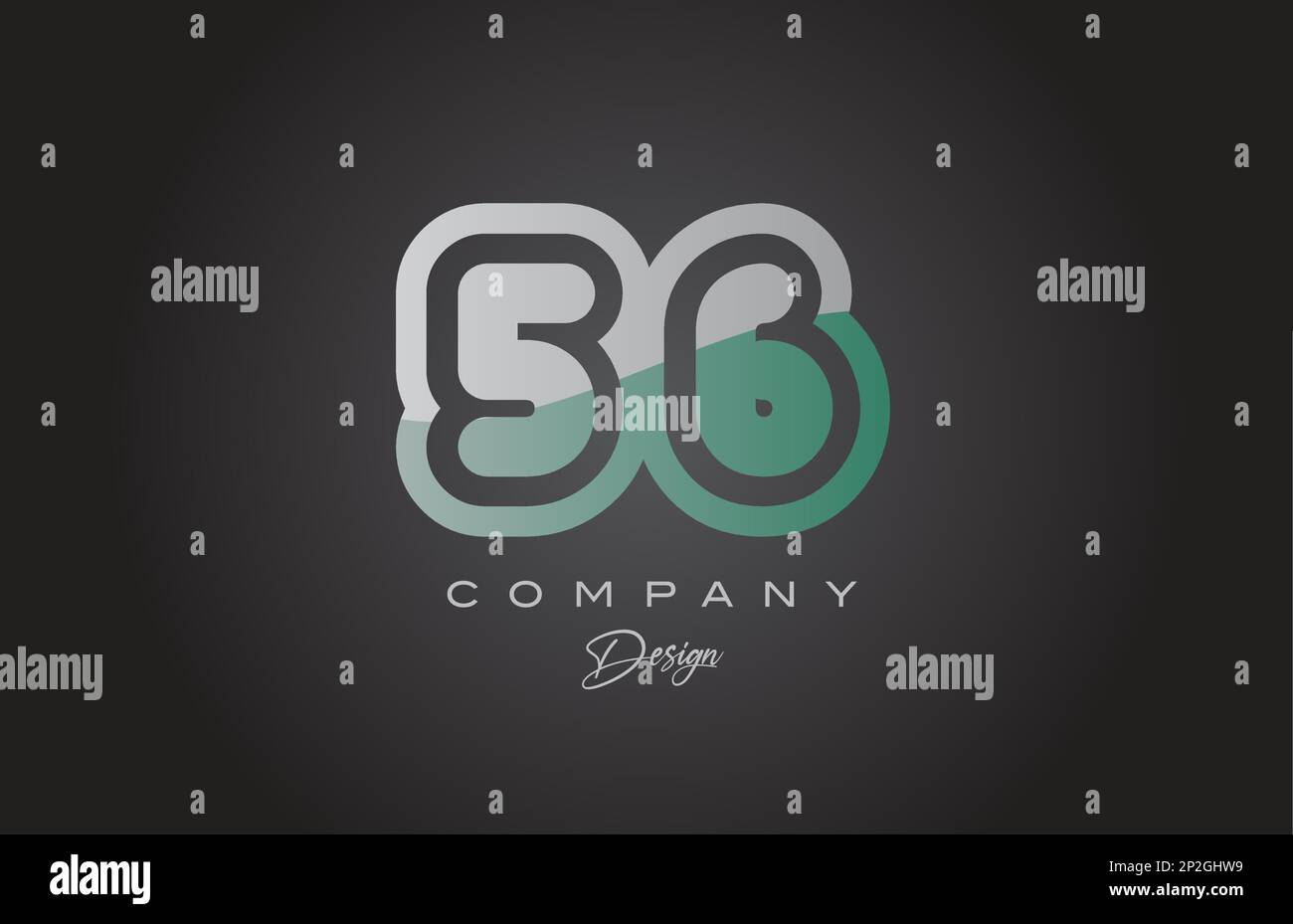 56 green grey number logo icon design. Creative template for business ...