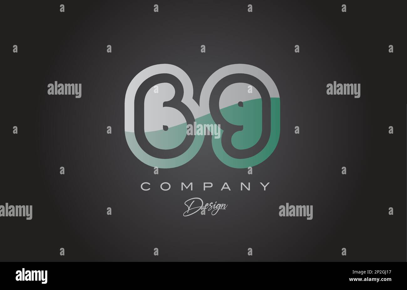 69 green grey number logo icon design. Creative template for business ...