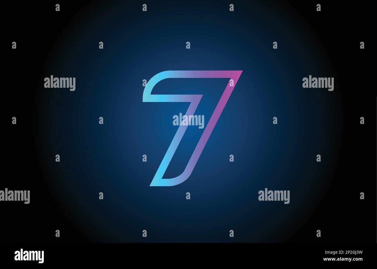 pink line 7 number logo icon design. Creative template for company and ...