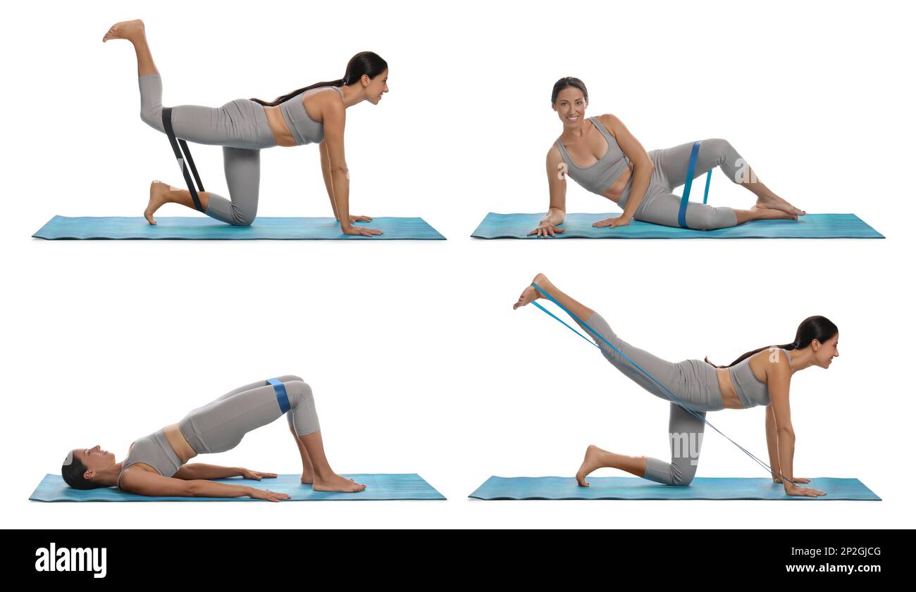 Sporty girl doing exercises Cut Out Stock Images & Pictures - Alamy