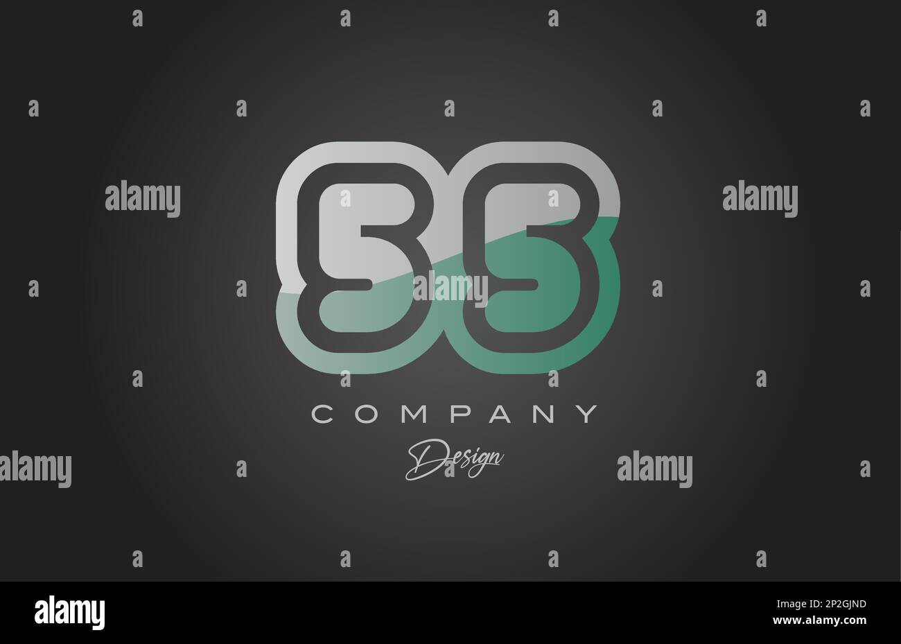 55 green grey number logo icon design. Creative template for business ...