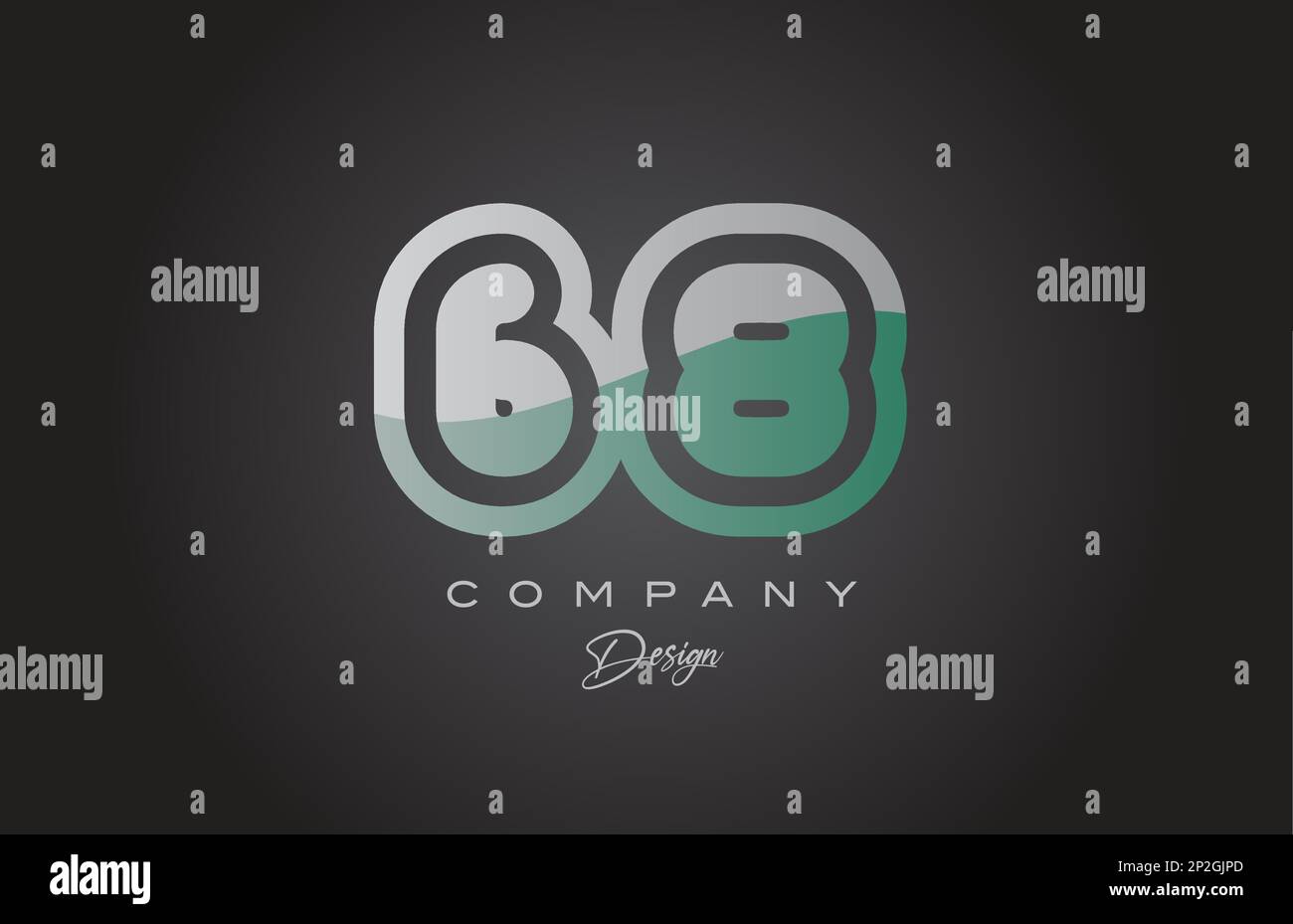 68 green grey number logo icon design. Creative template for business ...