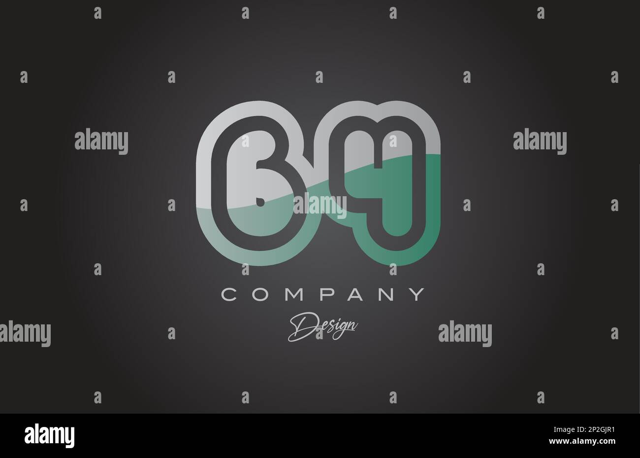 64 green grey number logo icon design. Creative template for business ...