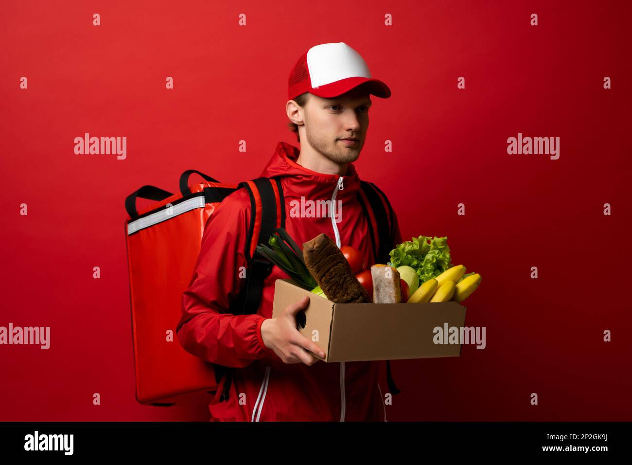 Person delivering vegetable box hi-res stock photography and images - Alamy