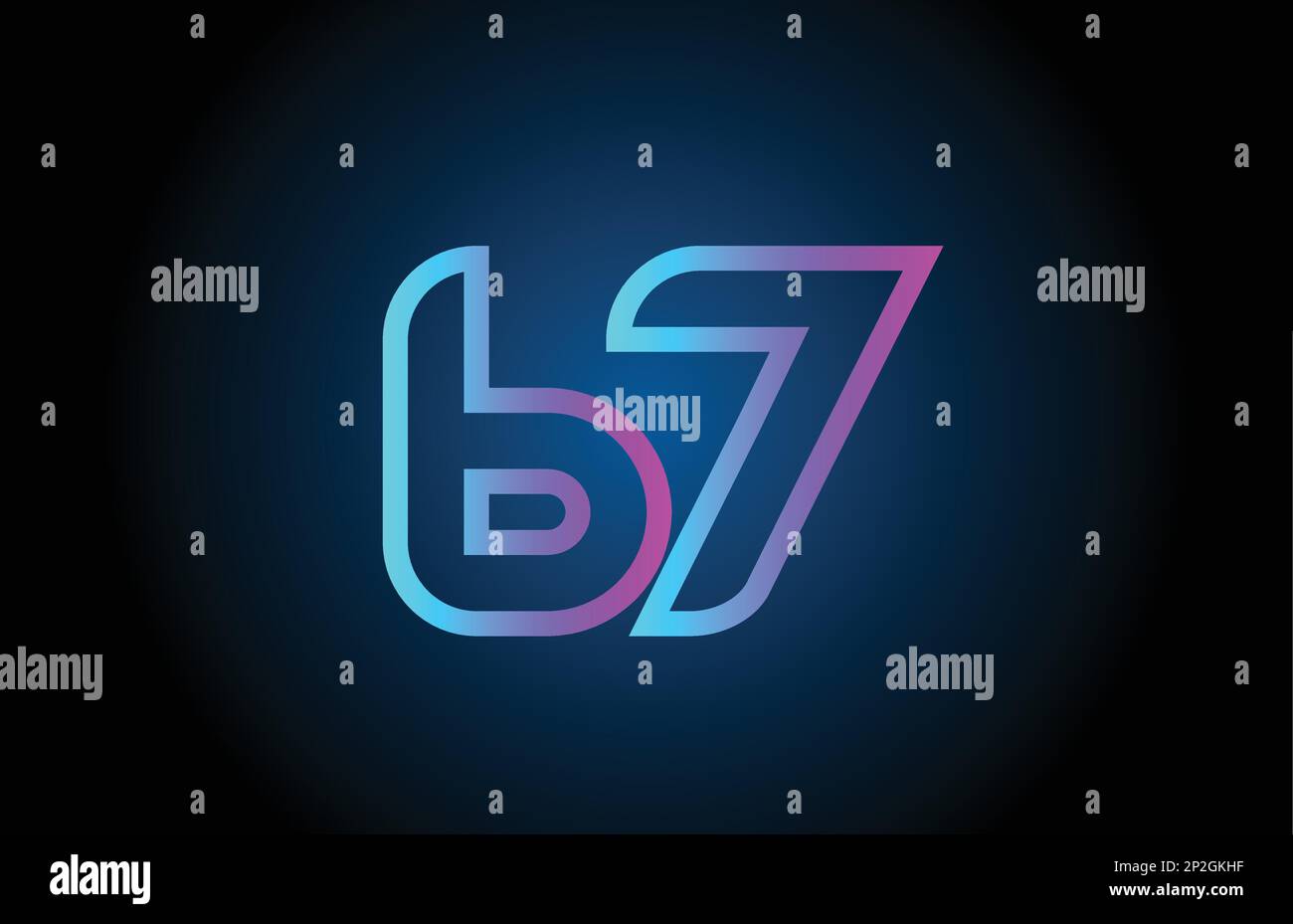 pink line 67 number logo icon design. Creative template for company and ...