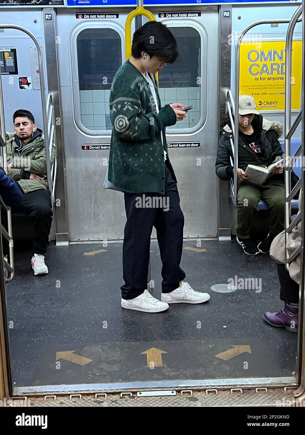High School kids on the subway gtr4ain after school in the afternoon ...