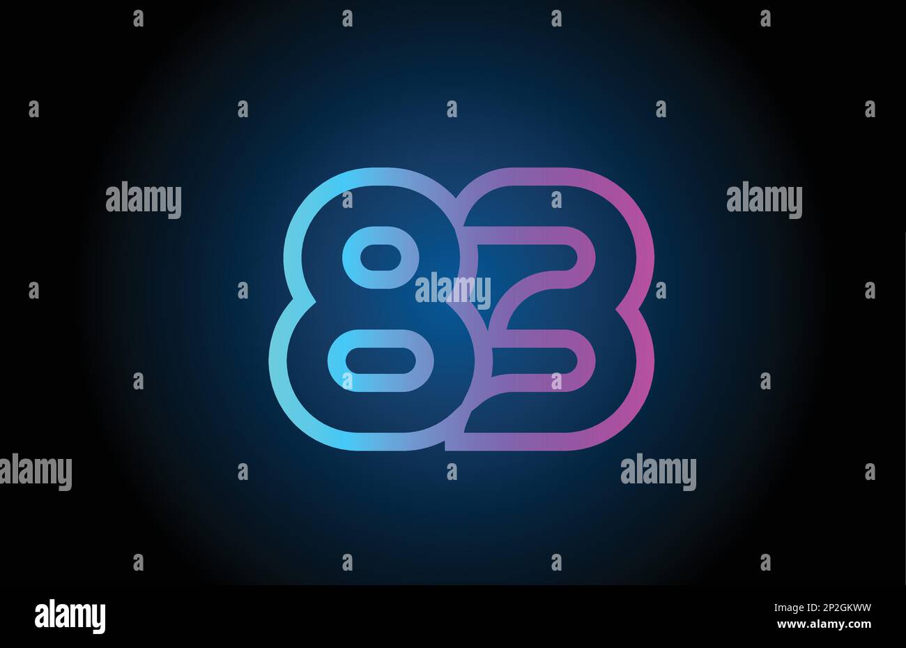 pink line 83 number logo icon design. Creative template for company and ...