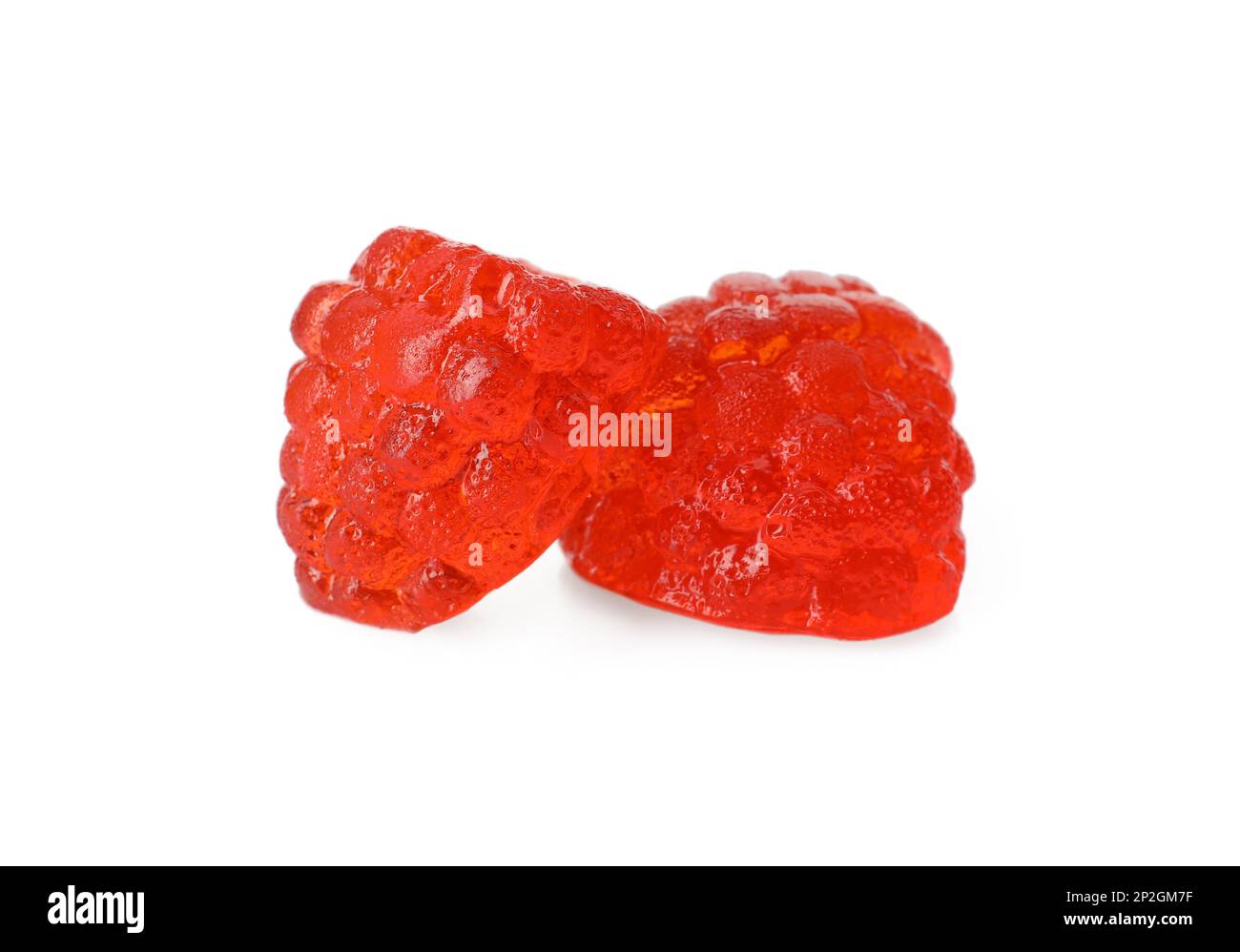 Delicious gummy raspberry candies on white background Stock Photo - Alamy
