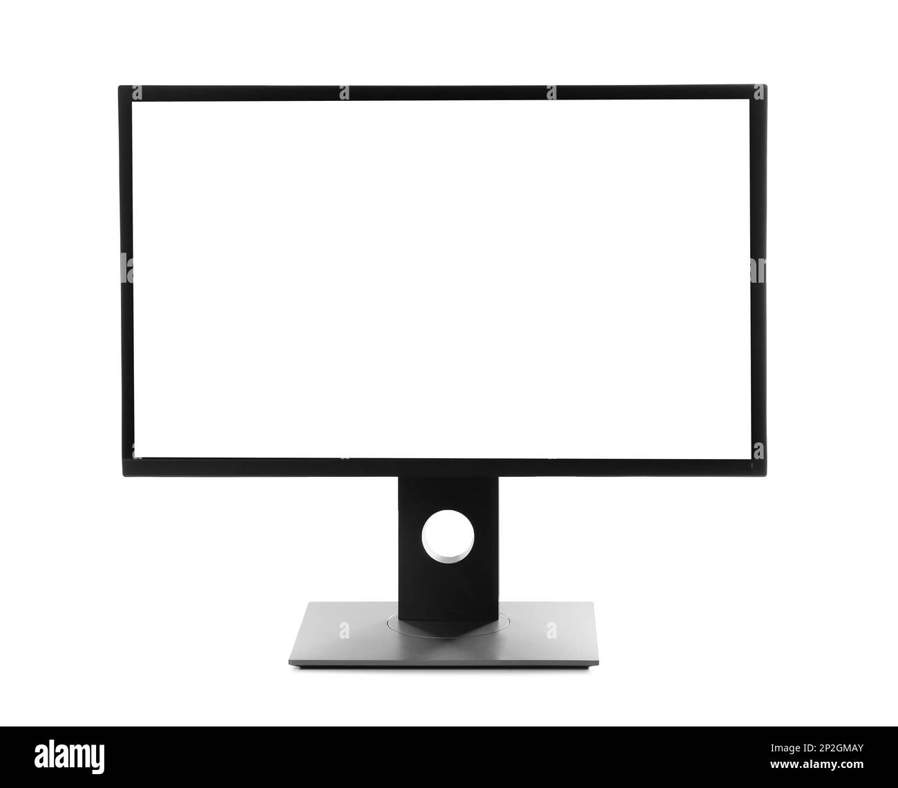 Modern computer monitor with blank screen isolated on white Stock Photo ...