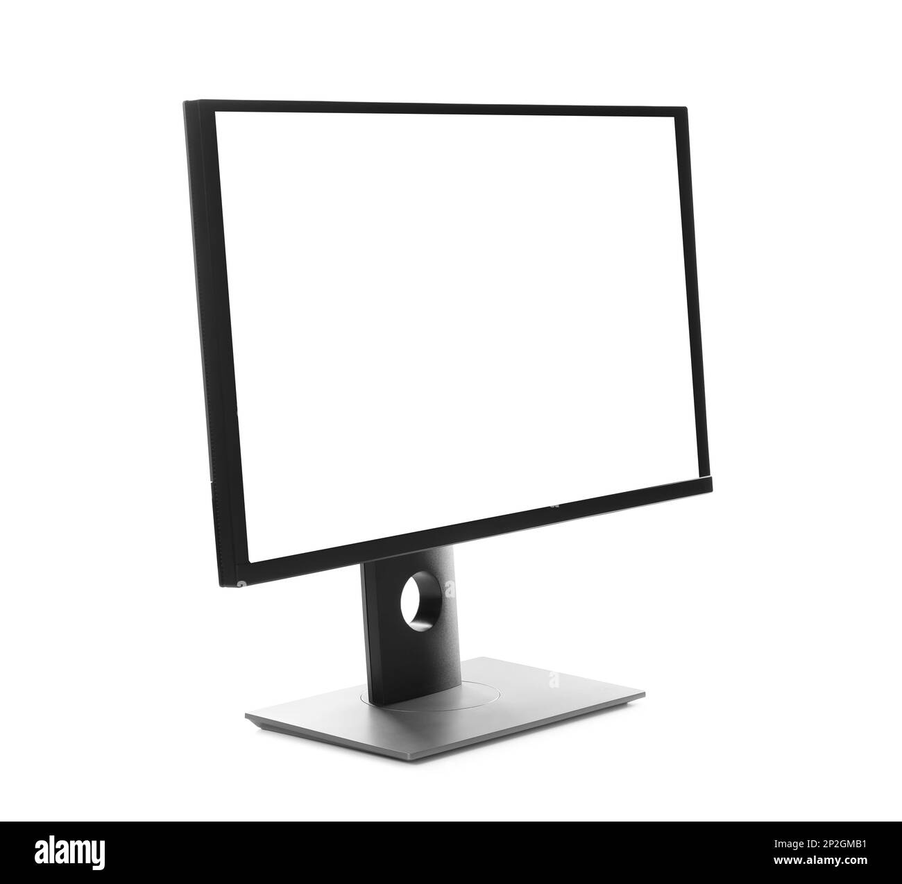 Modern computer monitor with blank screen isolated on white Stock Photo ...