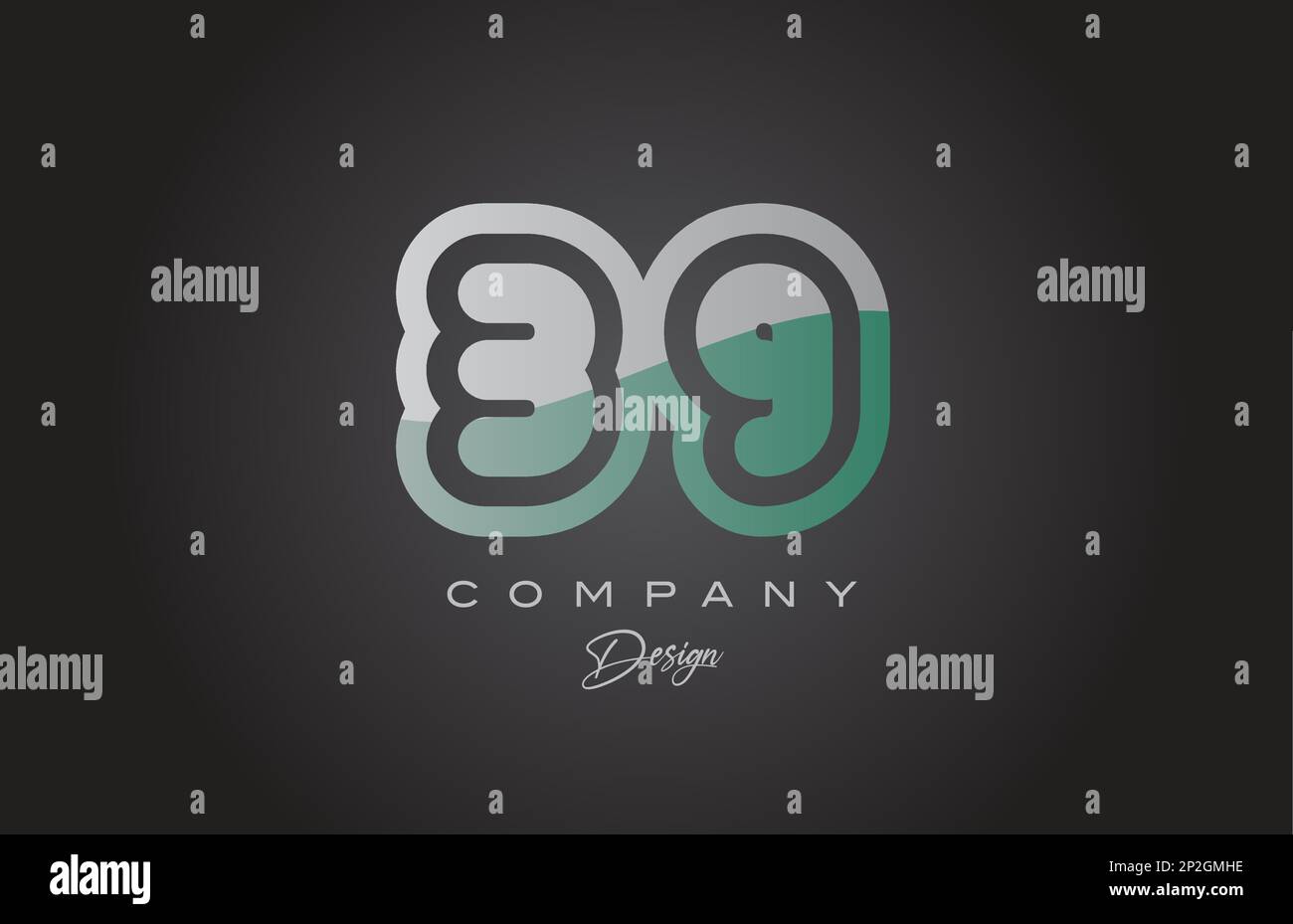 39 green grey number logo icon design. Creative template for business ...