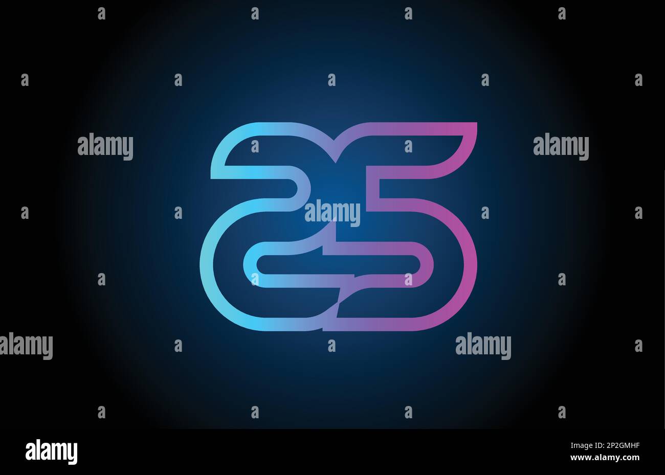 pink line 25 number logo icon design. Creative template for company and ...