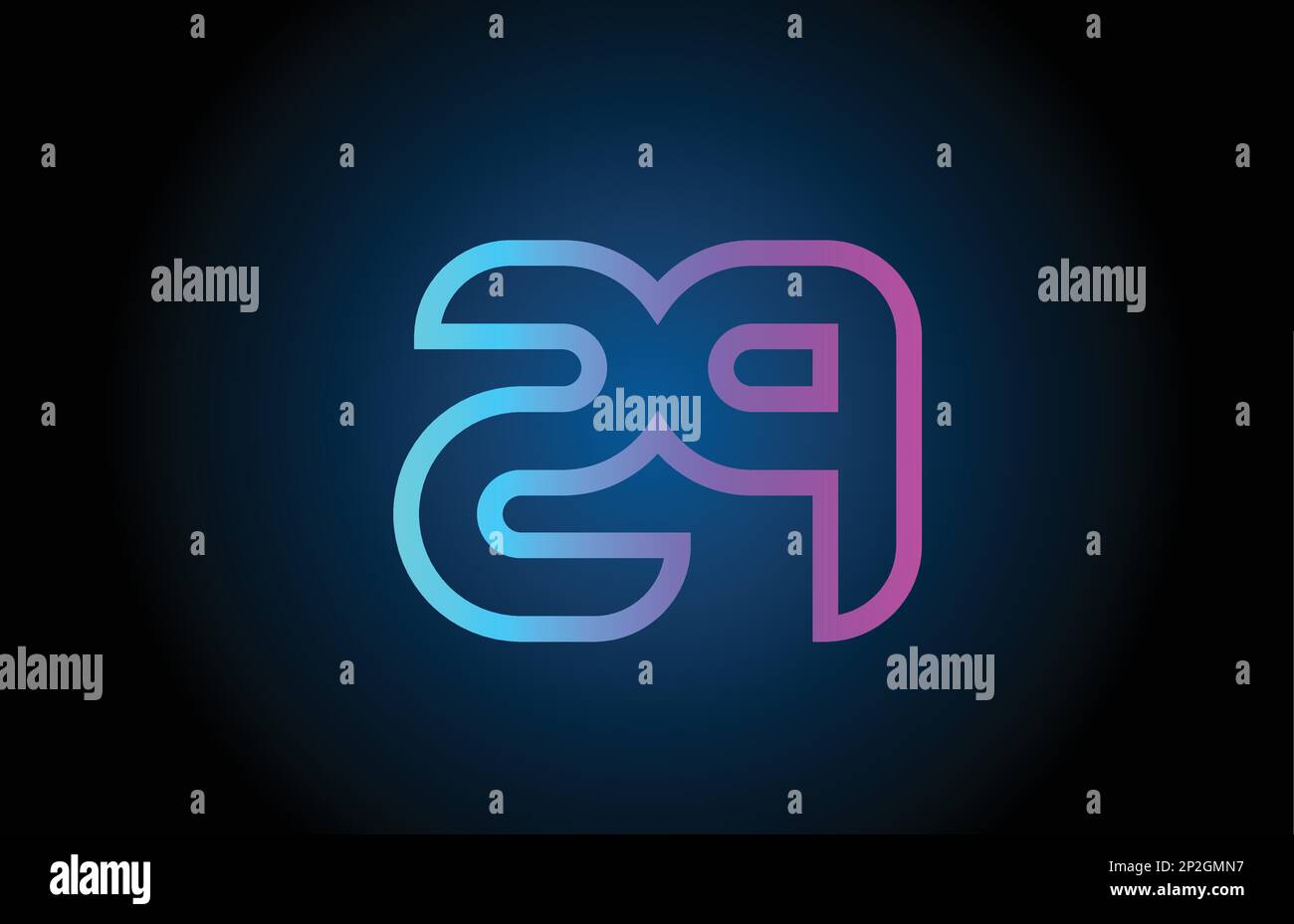 pink line 29 number logo icon design. Creative template for company and ...