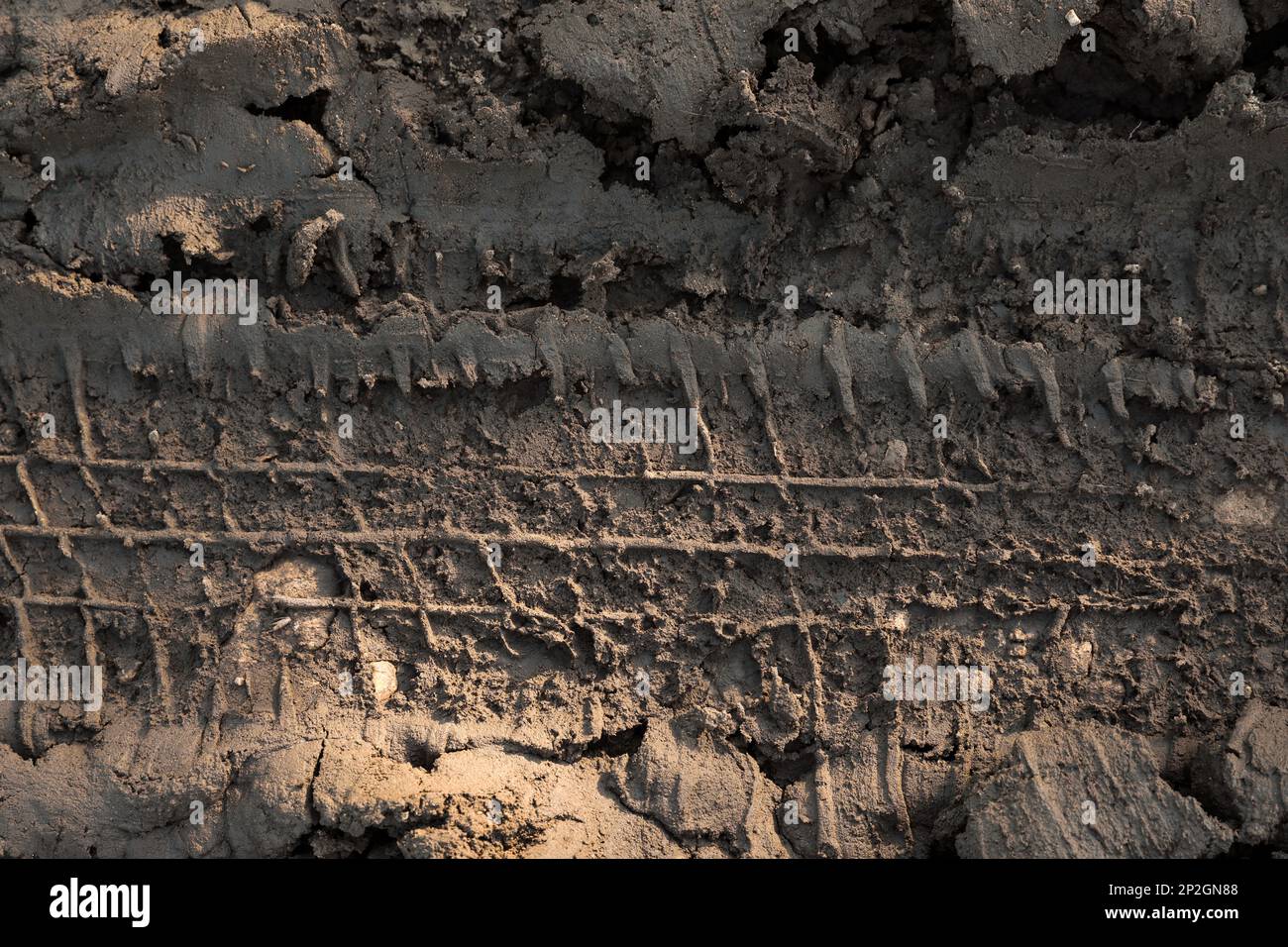 Ground mud with tire track as background, closeup Stock Photo - Alamy
