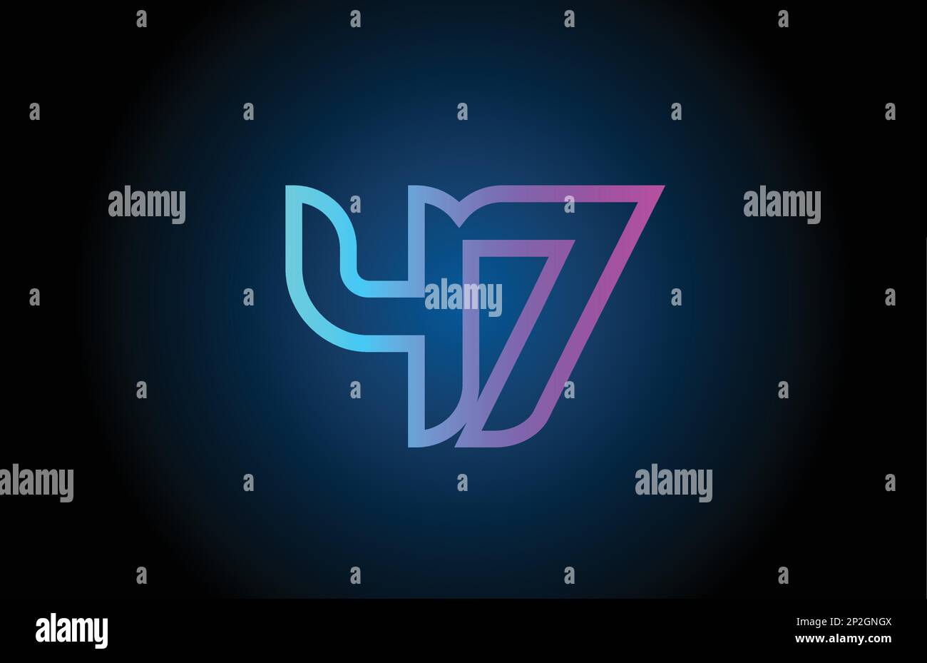 pink line 47 number logo icon design. Creative template for company and ...