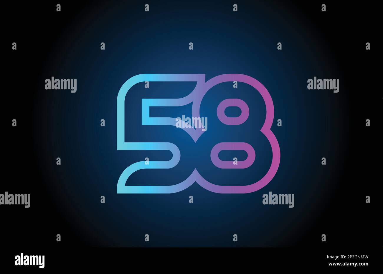 pink line 58 number logo icon design. Creative template for company and ...