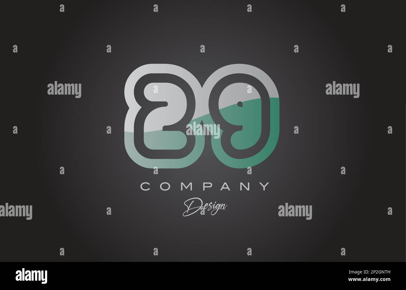 29 green grey number logo icon design. Creative template for business ...