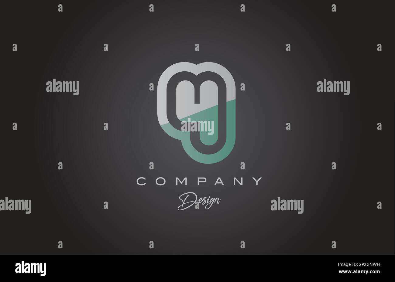 4 green grey number logo icon design. Creative template for business ...