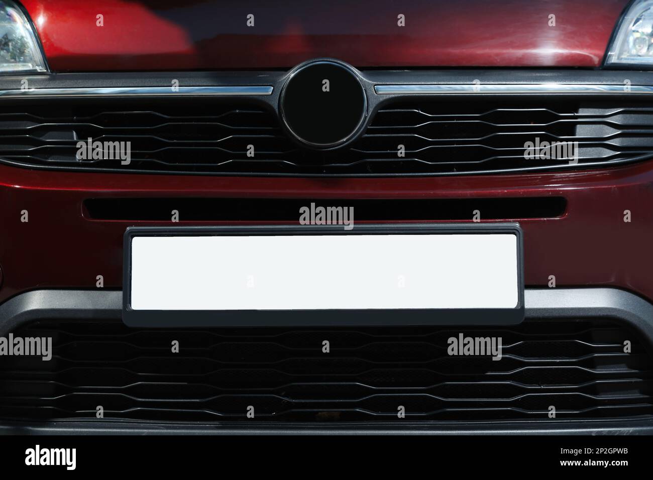 Car with vehicle registration plate, closeup view Stock Photo - Alamy