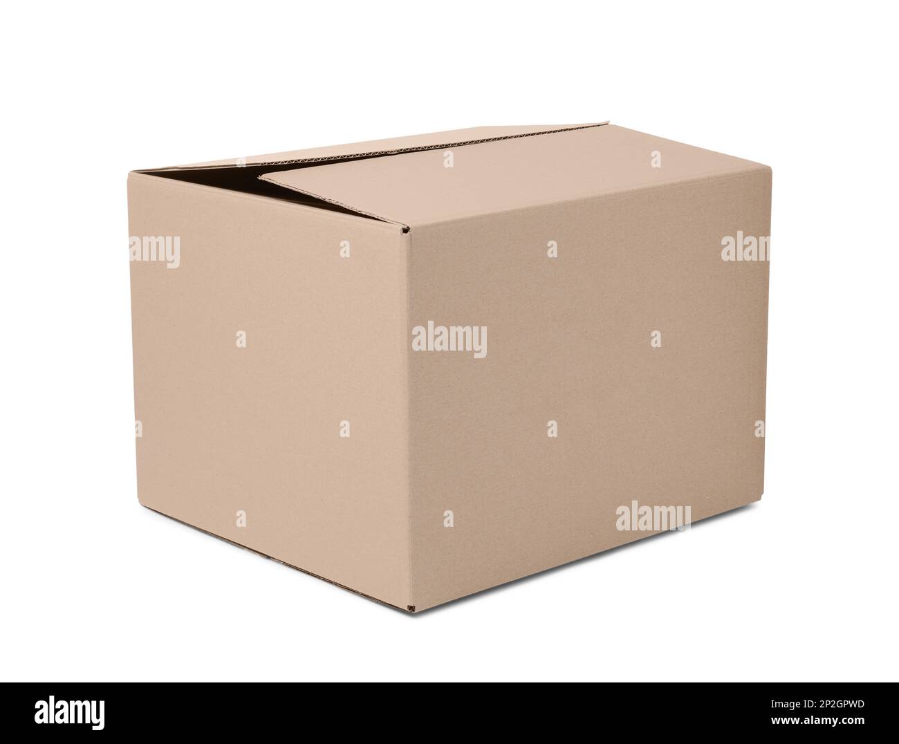 One closed cardboard box isolated on white Stock Photo - Alamy