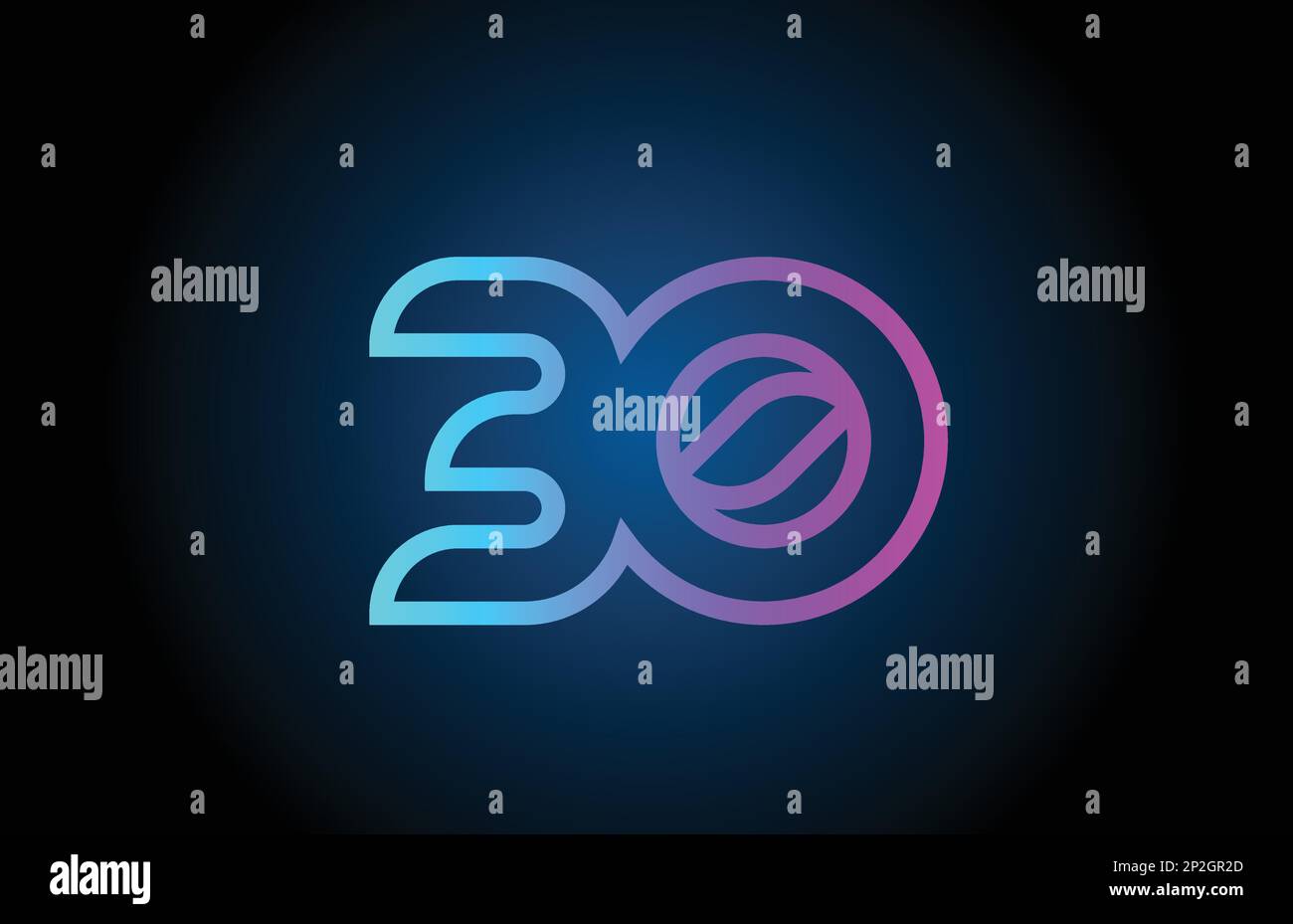 pink line 30 number logo icon design. Creative template for company and ...