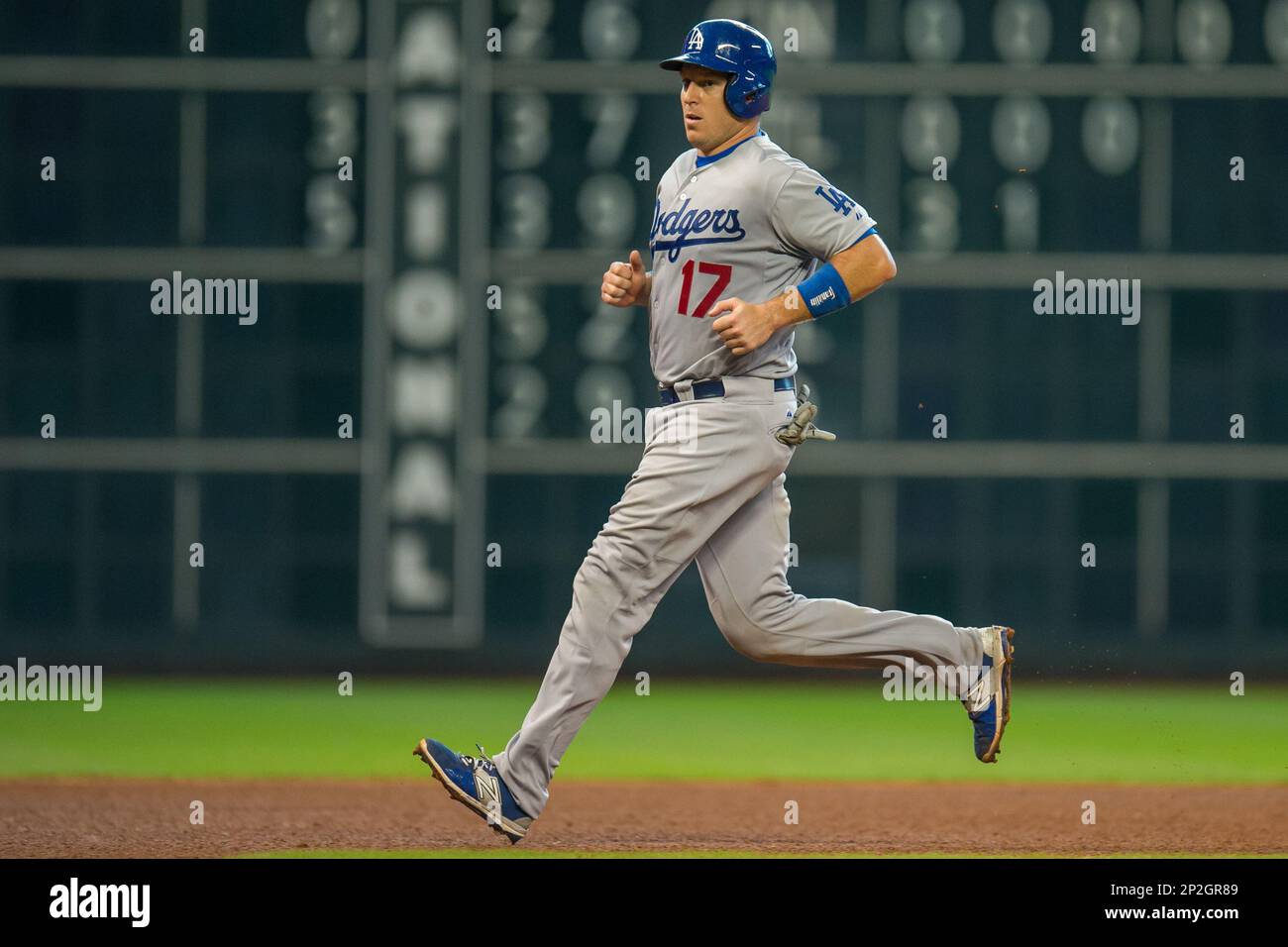 August 23, 2015: Los Angeles Dodgers catcher A.J. Ellis (17) runs to ...