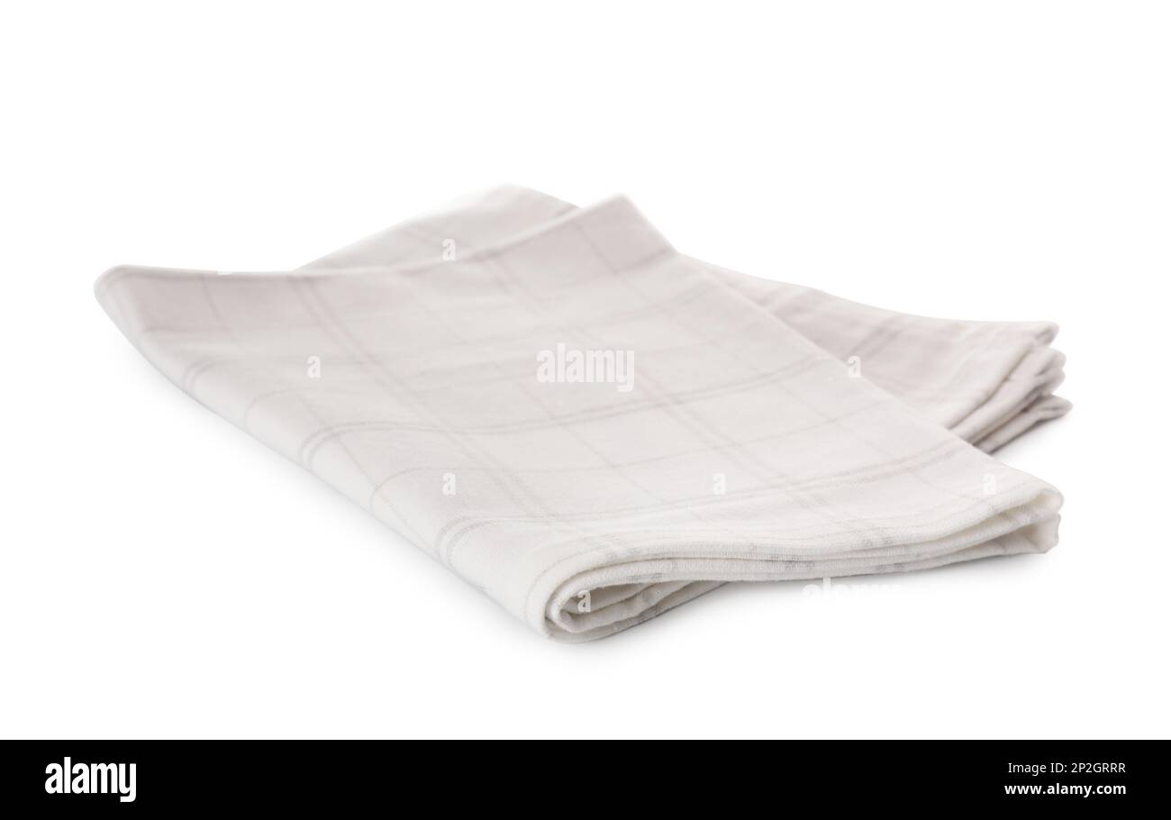 New clean kitchen towel isolated on white Stock Photo - Alamy