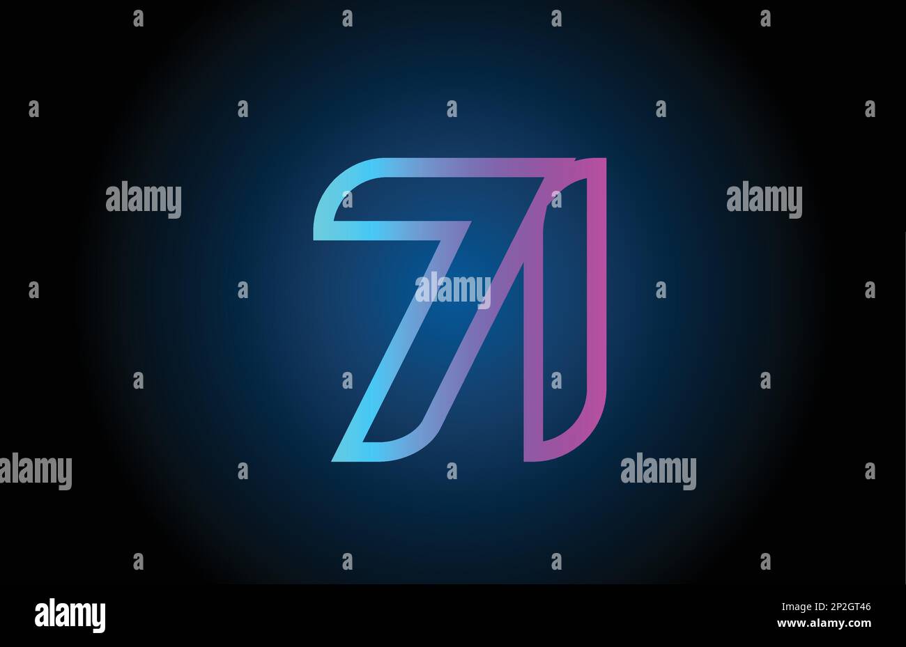 pink line 71 number logo icon design. Creative template for company and ...