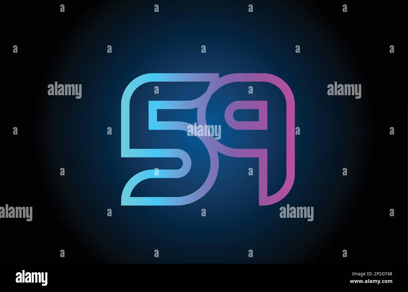 pink line 59 number logo icon design. Creative template for company and ...