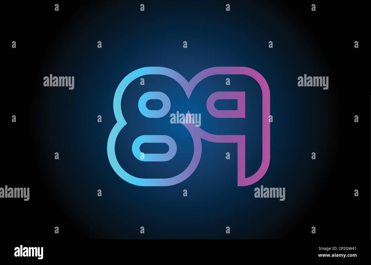 pink line 89 number logo icon design. Creative template for company and ...