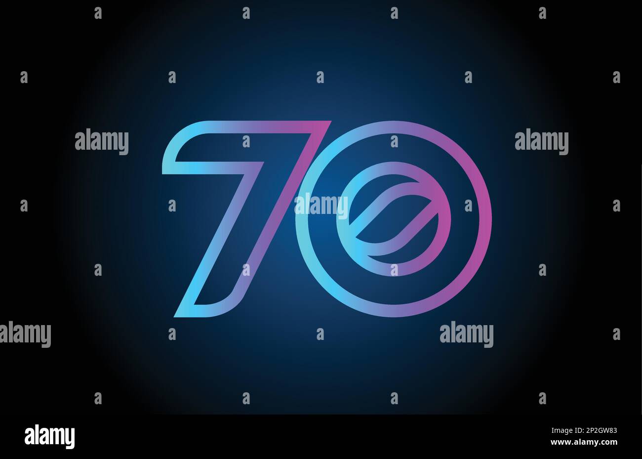 pink line 70 number logo icon design. Creative template for company and ...