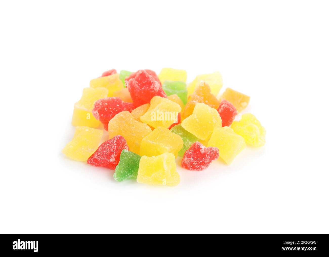 Mix of delicious candied fruits isolated on white Stock Photo - Alamy