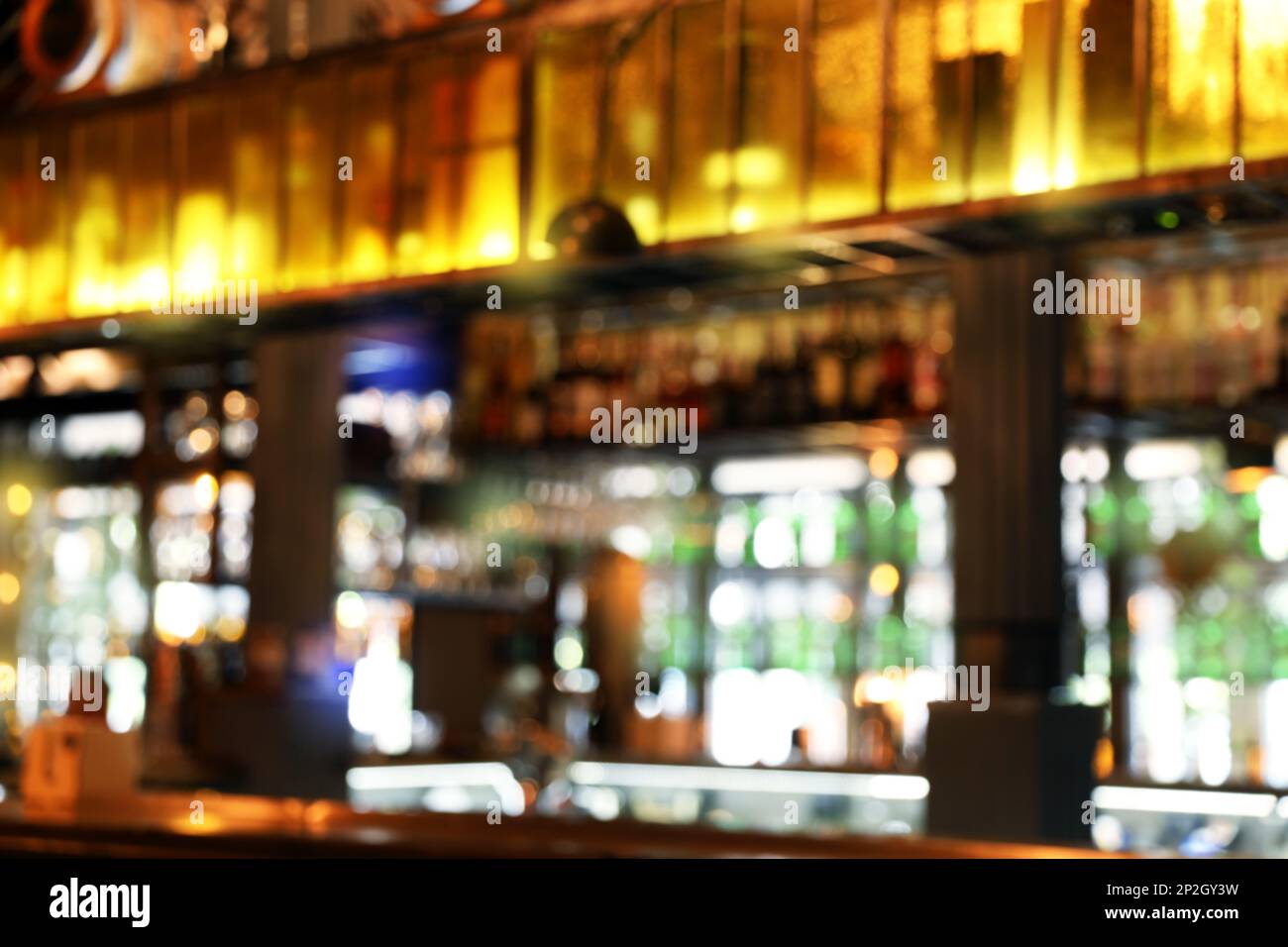 Blurred view of bar counter in cafe Stock Photo - Alamy