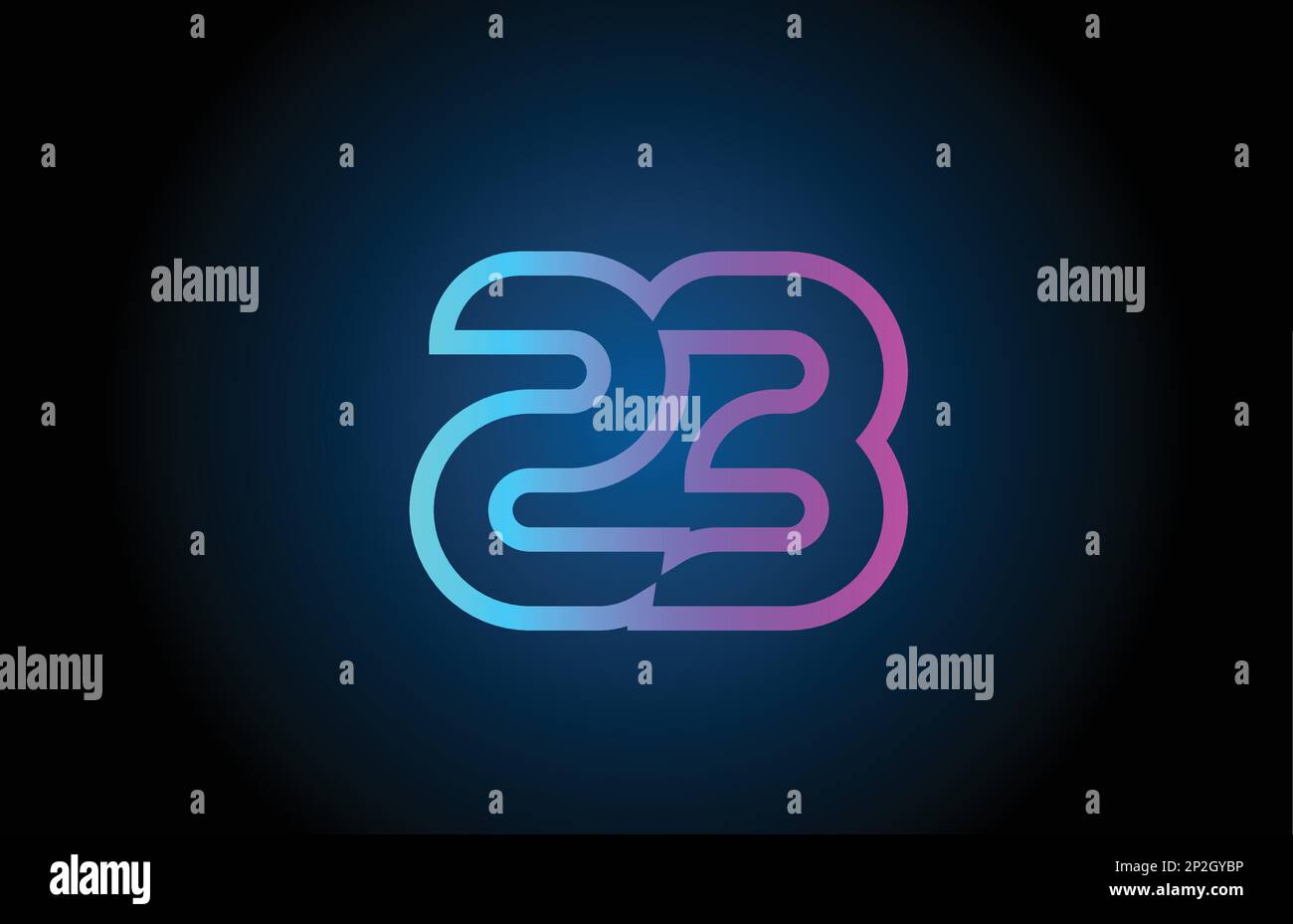 pink line 23 number logo icon design. Creative template for company and ...