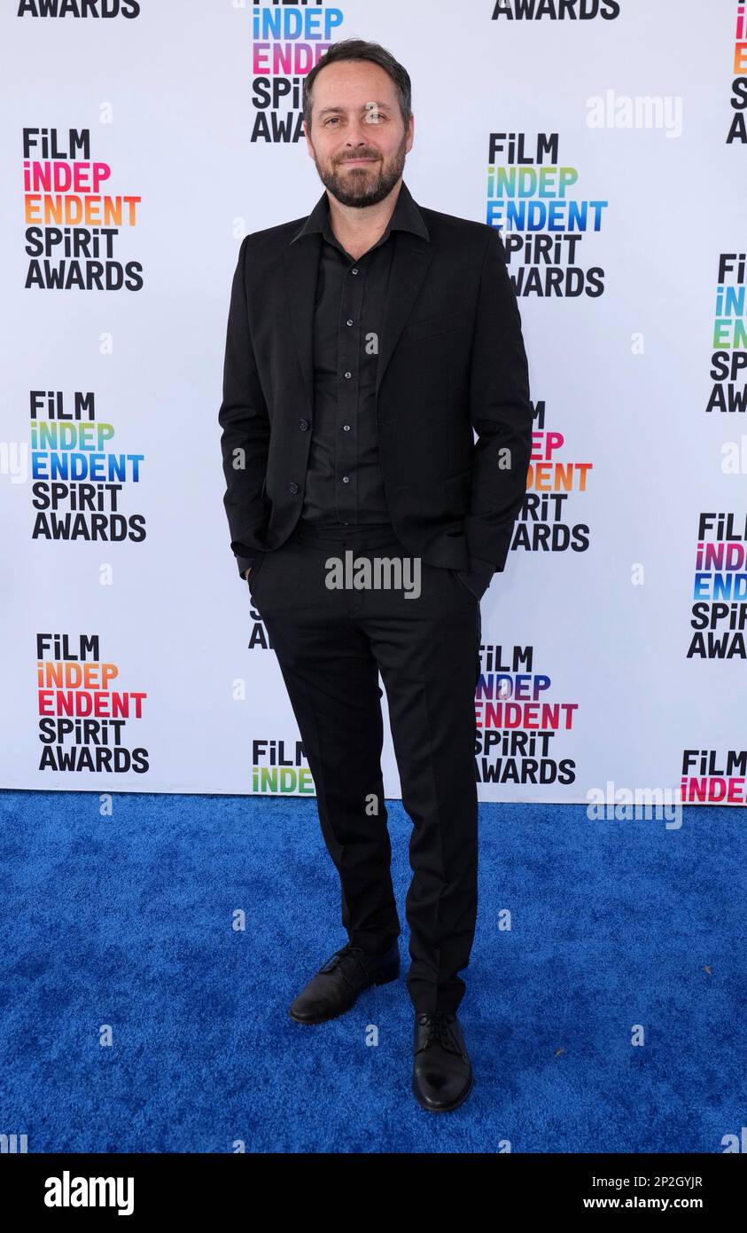 Simon Lereng Wilmont arrives at the Film Independent Spirit Awards on ...