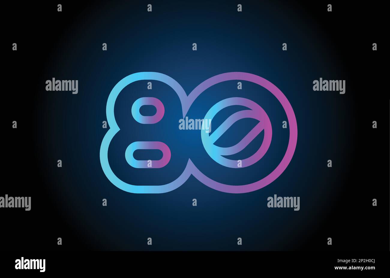 pink line 80 number logo icon design. Creative template for company and ...